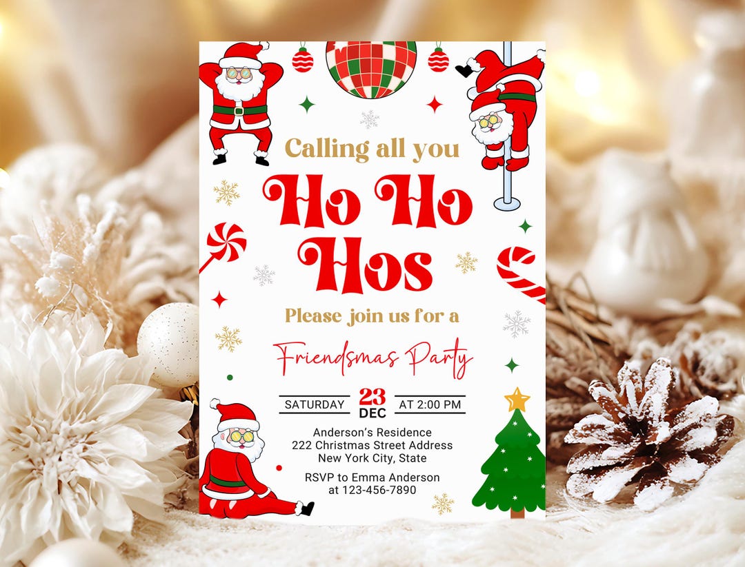 Christmas Funny Invitation, Friendsmas Invitation, Christmas Party ...