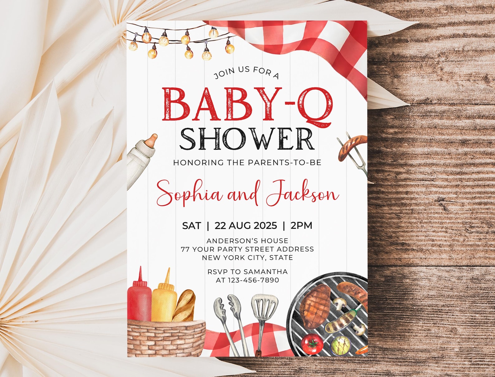 Editable Baby-q Baby Shower Invitation, Baby-q Backyard Baby Shower ...