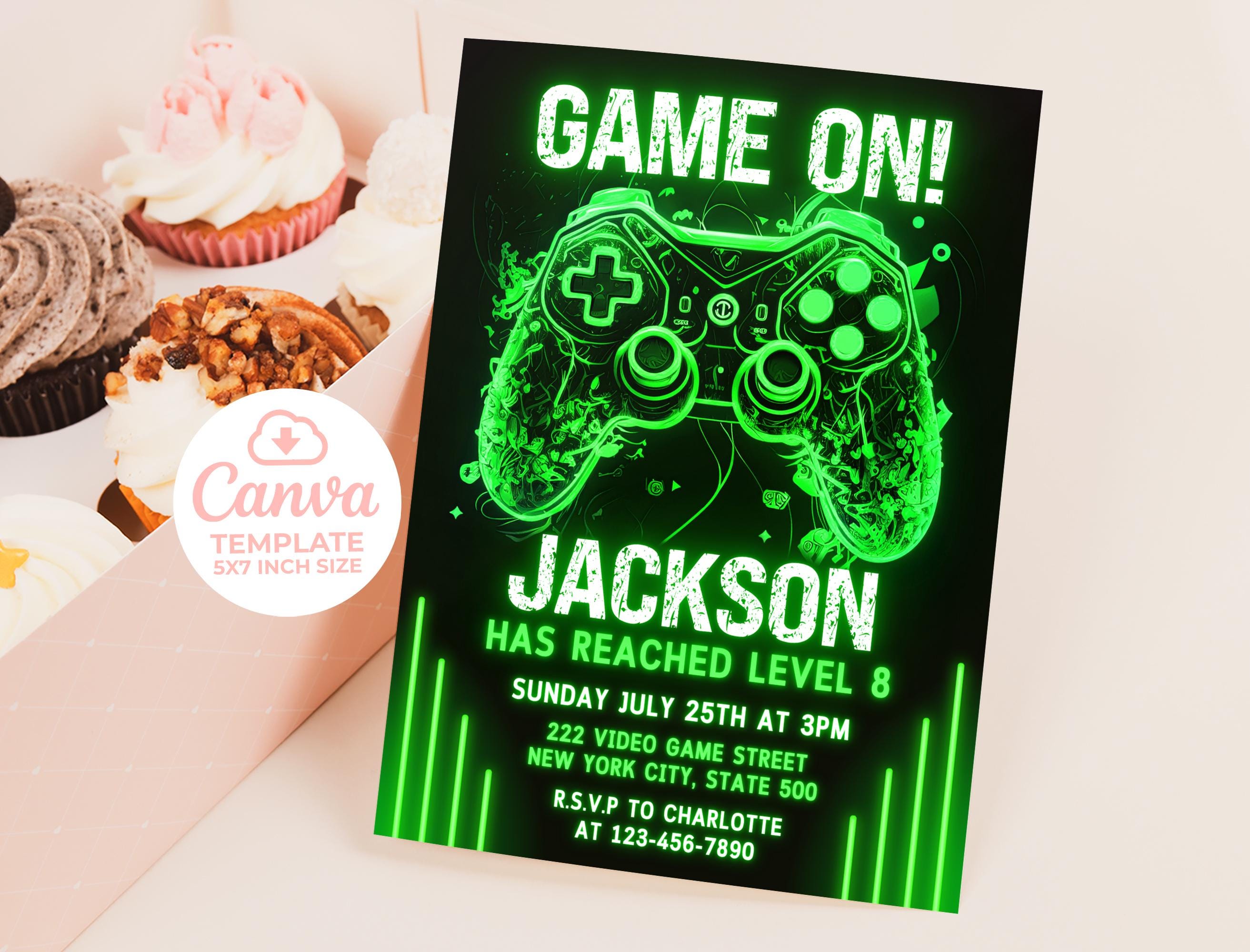 Video Game Party Invitation, Video Game Level up Birthday Invitation ...