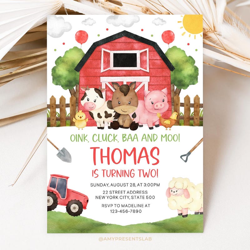 Farm Theme Kids Birthday - Etsy UK