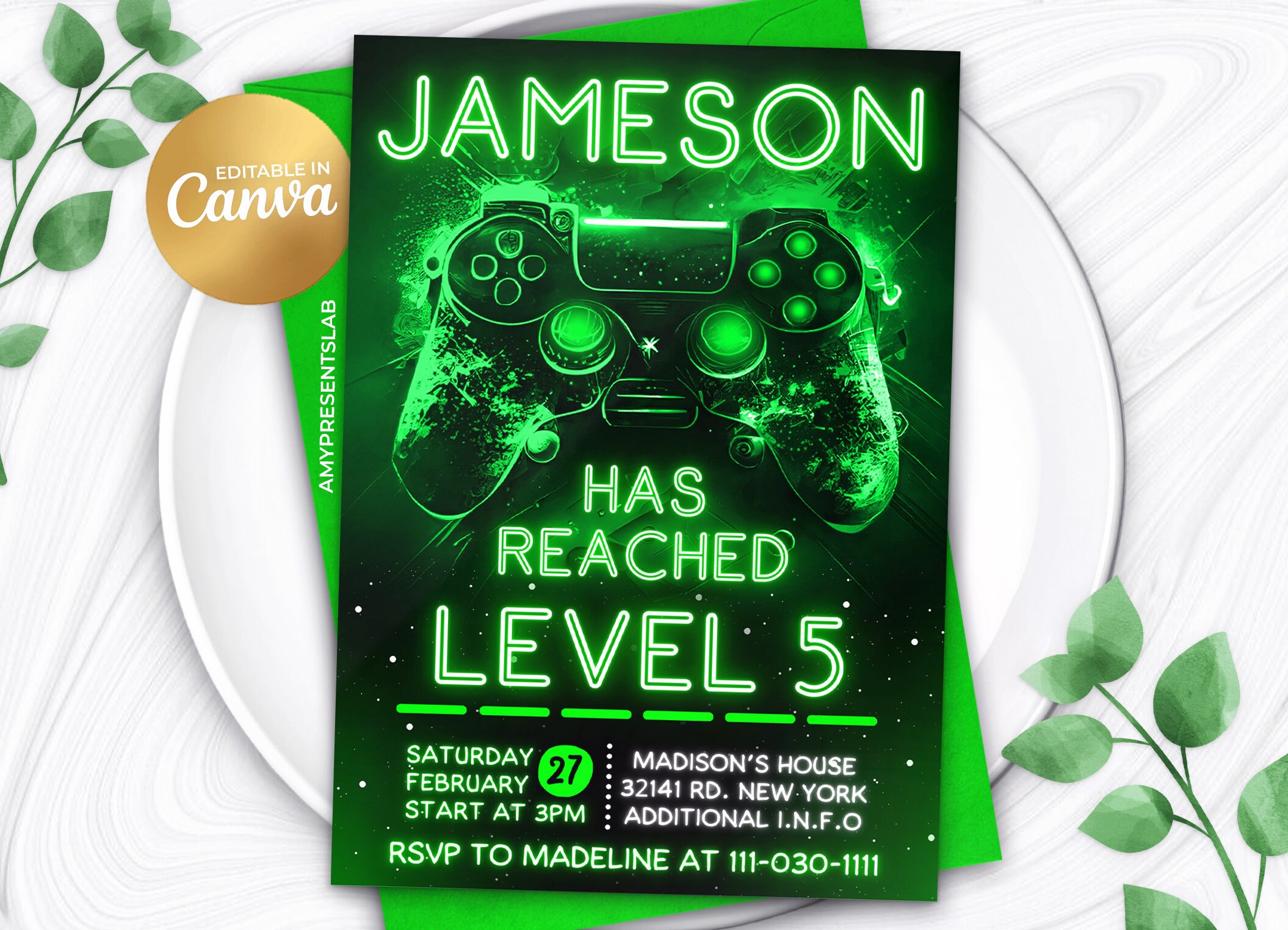 Video Game Birthday Invitation, Video Game Invitation, Boy Gamer Party ...