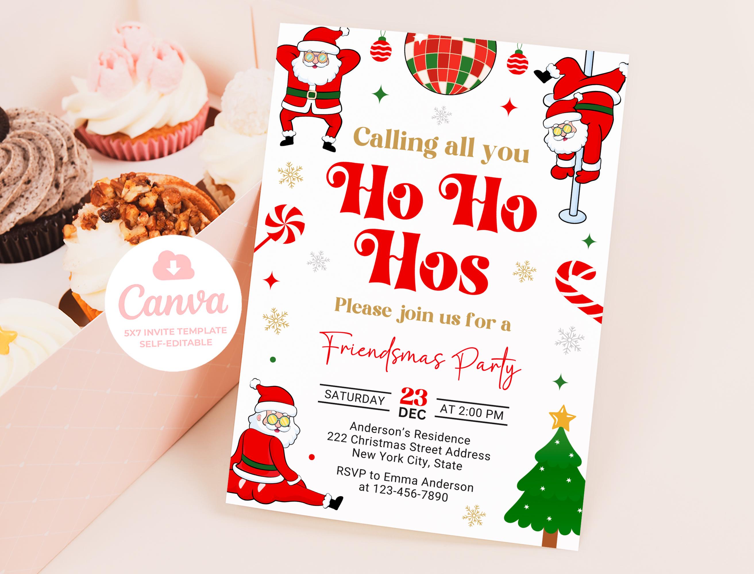 Christmas Funny Invitation, Friendsmas Invitation, Christmas Party ...