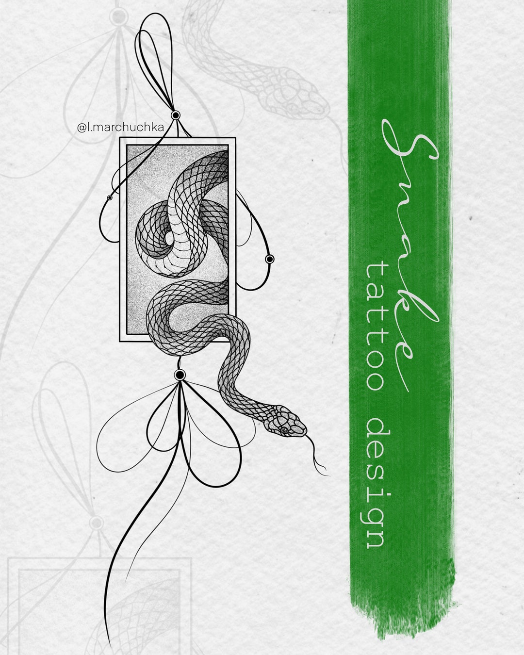 Snake Tattoo Design - Etsy