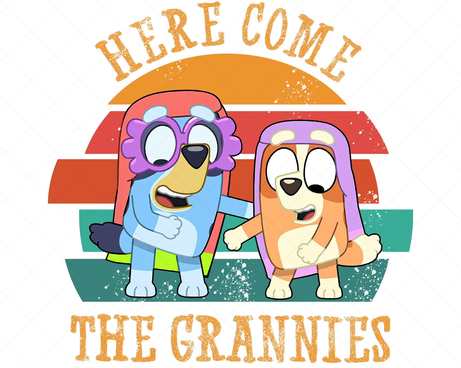 Bluey Here Come the Grannies PNG, Bluey PNG, Bluey Family Png, Bluey ...