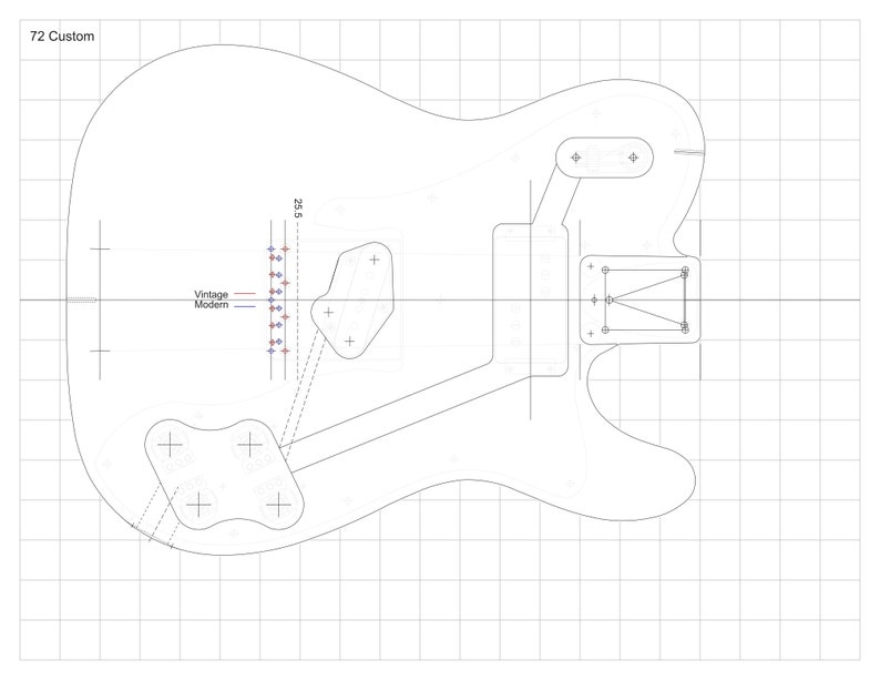 1972 Fender Telecaster Custom Deluxe Luthier Plans, PDF, Blueprint ...