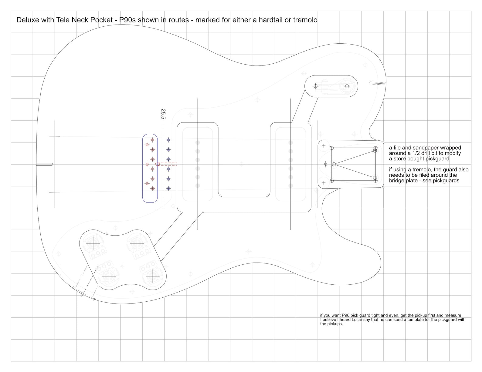 1972 Fender Telecaster Custom Deluxe Luthier Plans, PDF, Blueprint ...