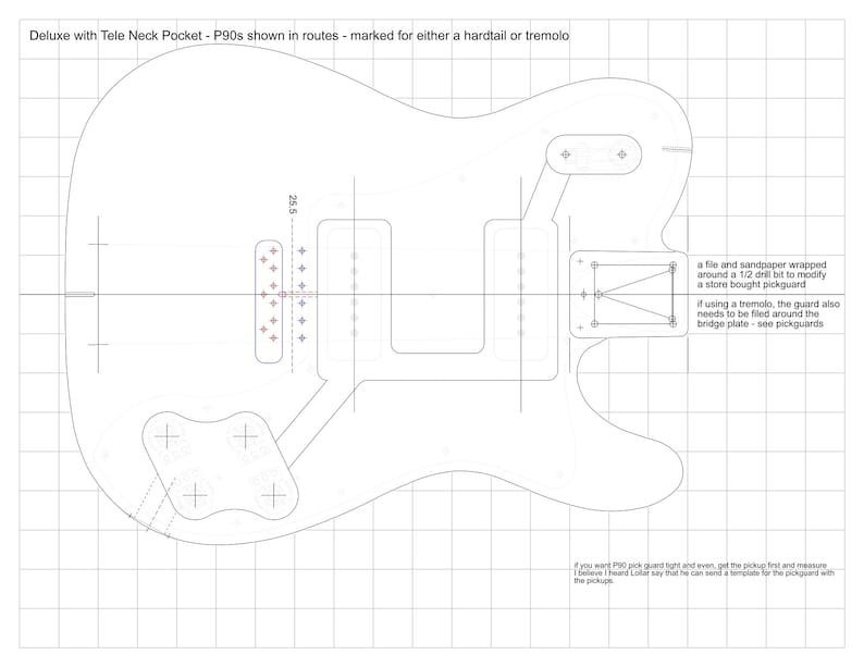 1972 Fender Telecaster Custom Deluxe Luthier Plans, PDF, Blueprint ...