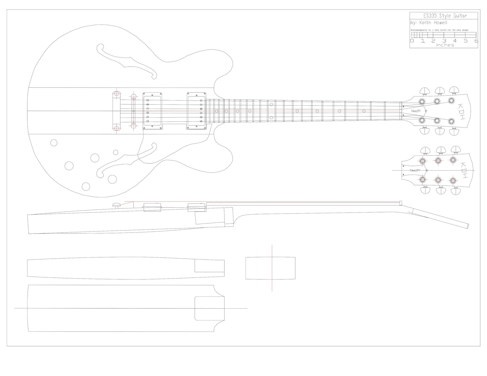 Gibson ES 335 Electric Luthier Plans, PDF, Blueprint, Guitar Build - Etsy