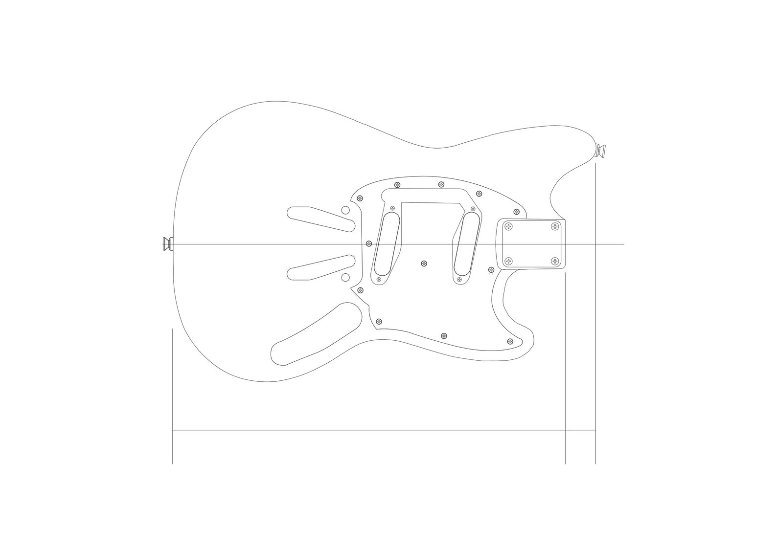 Fender Mustang Luthier Plans, (body Only) PDF, Blueprint, Guitar Build ...
