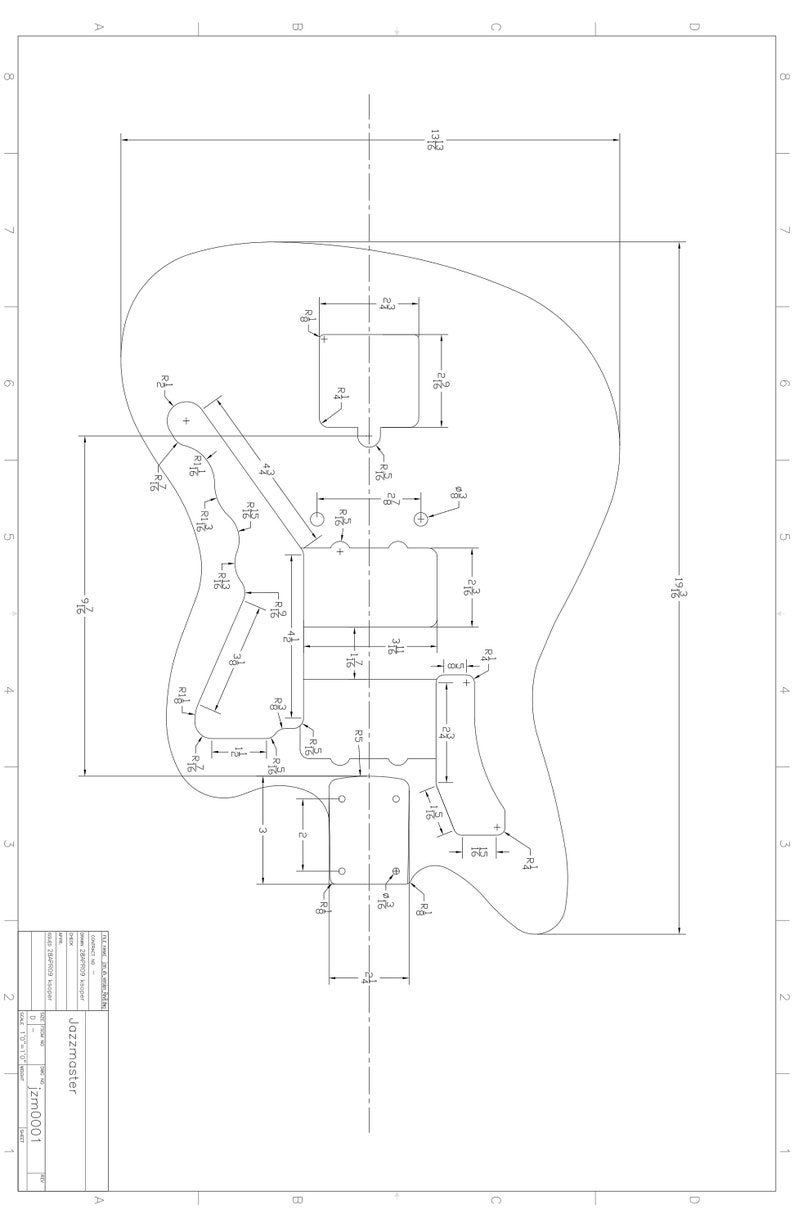 Fender Jazzmaster V2 Luthier Plans (body Only), PDF, Blueprint, Guitar ...