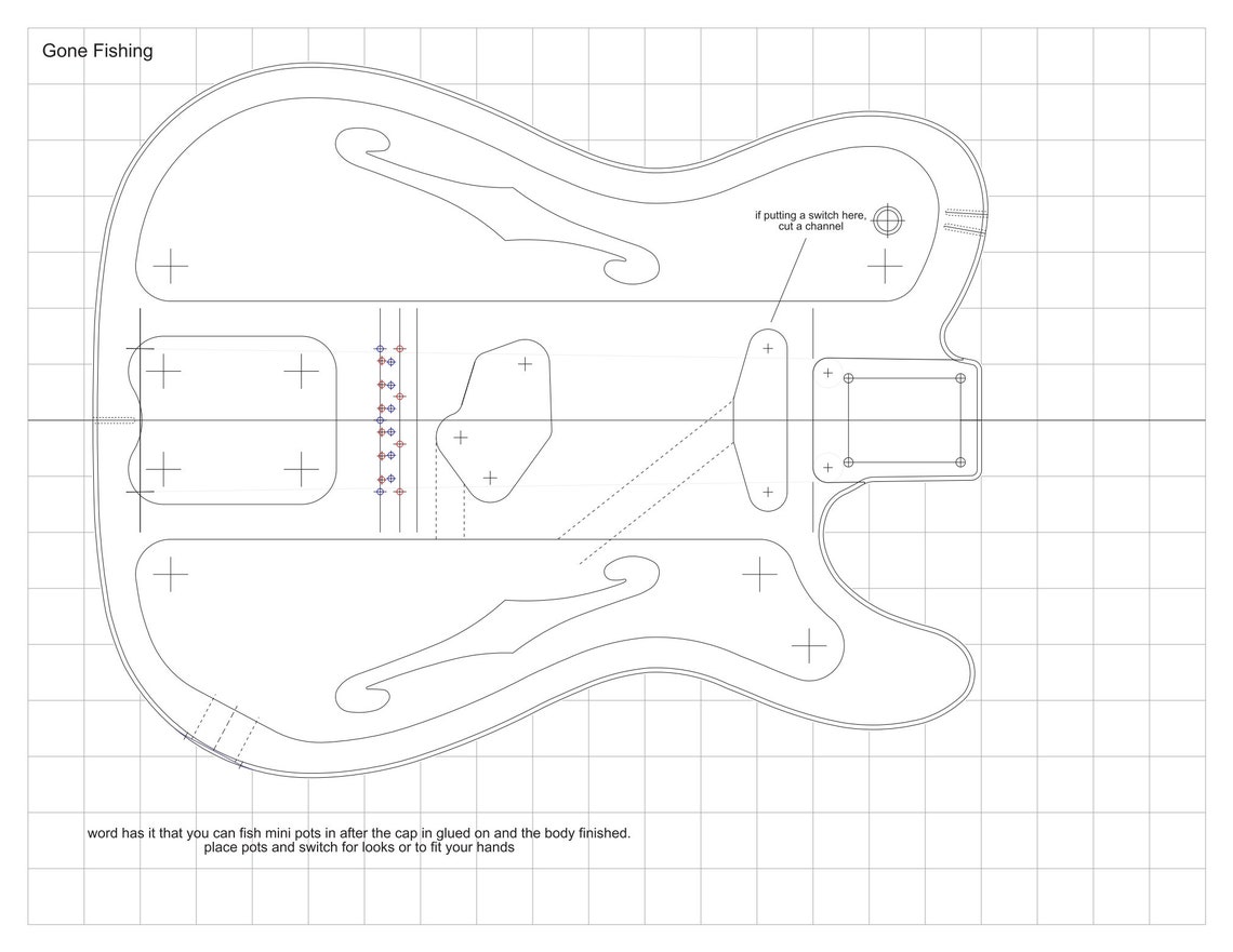 Fender Telecaster Thinline Luthier Plans, PDF, Blueprint, Guitar Build ...