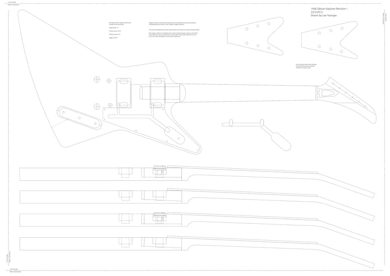 Gibson 1958 Explorer Luthier Plans, PDF, Blueprint, Guitar Build - Etsy