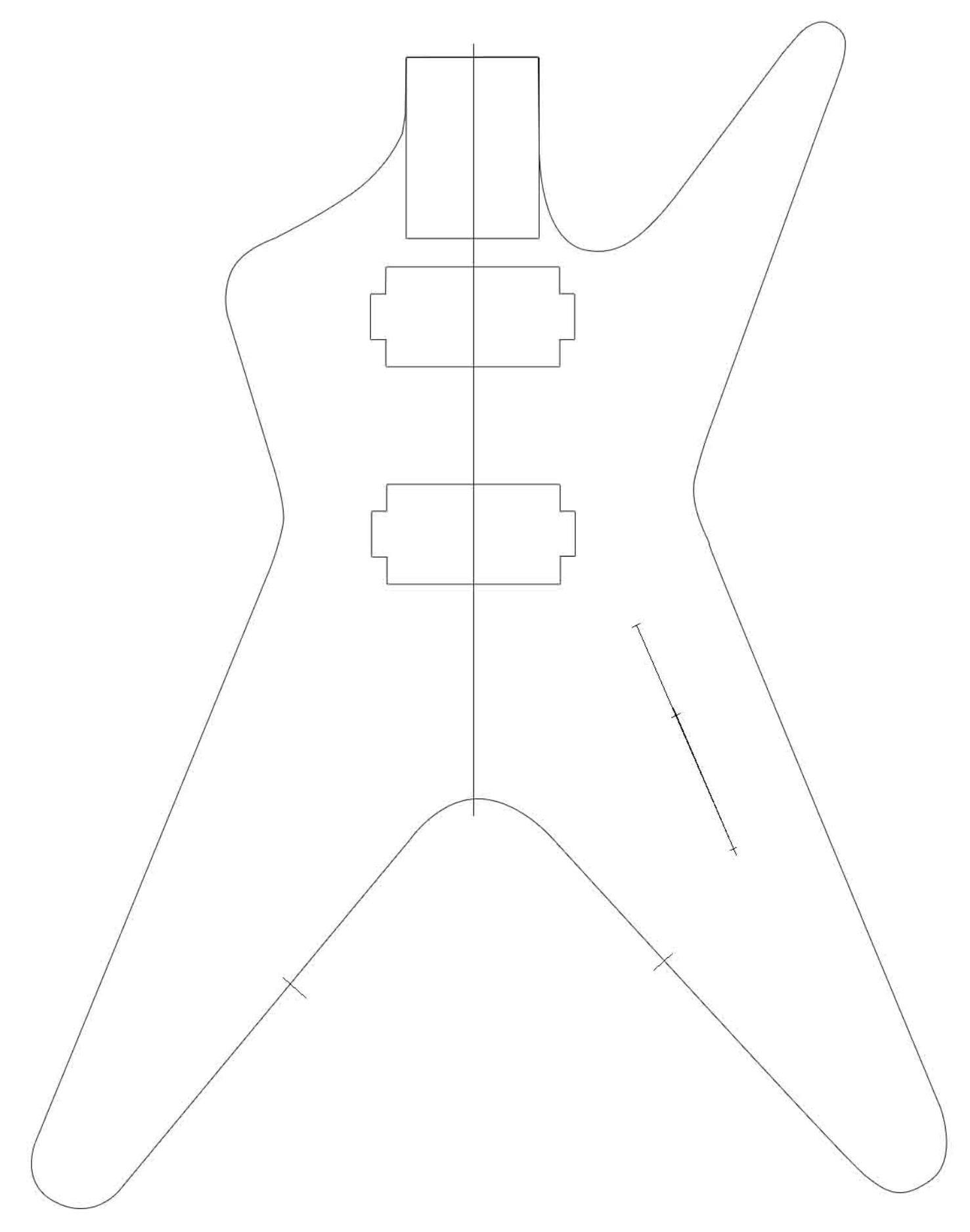 Baby Dean ML Luthier Plans, Dimebag, Pantera, 3/4 Size, PDF, Blueprint ...