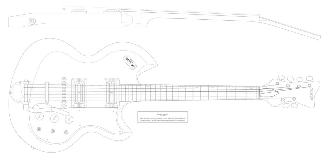 Gretsch Astro Jet Luthier Plans, PDF, Blueprint, Guitar Build - Etsy