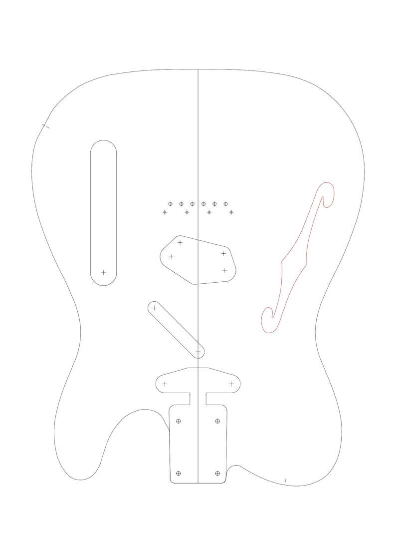 Fender Telecaster Thinline Luthier Plans, PDF, Blueprint, Guitar Build ...