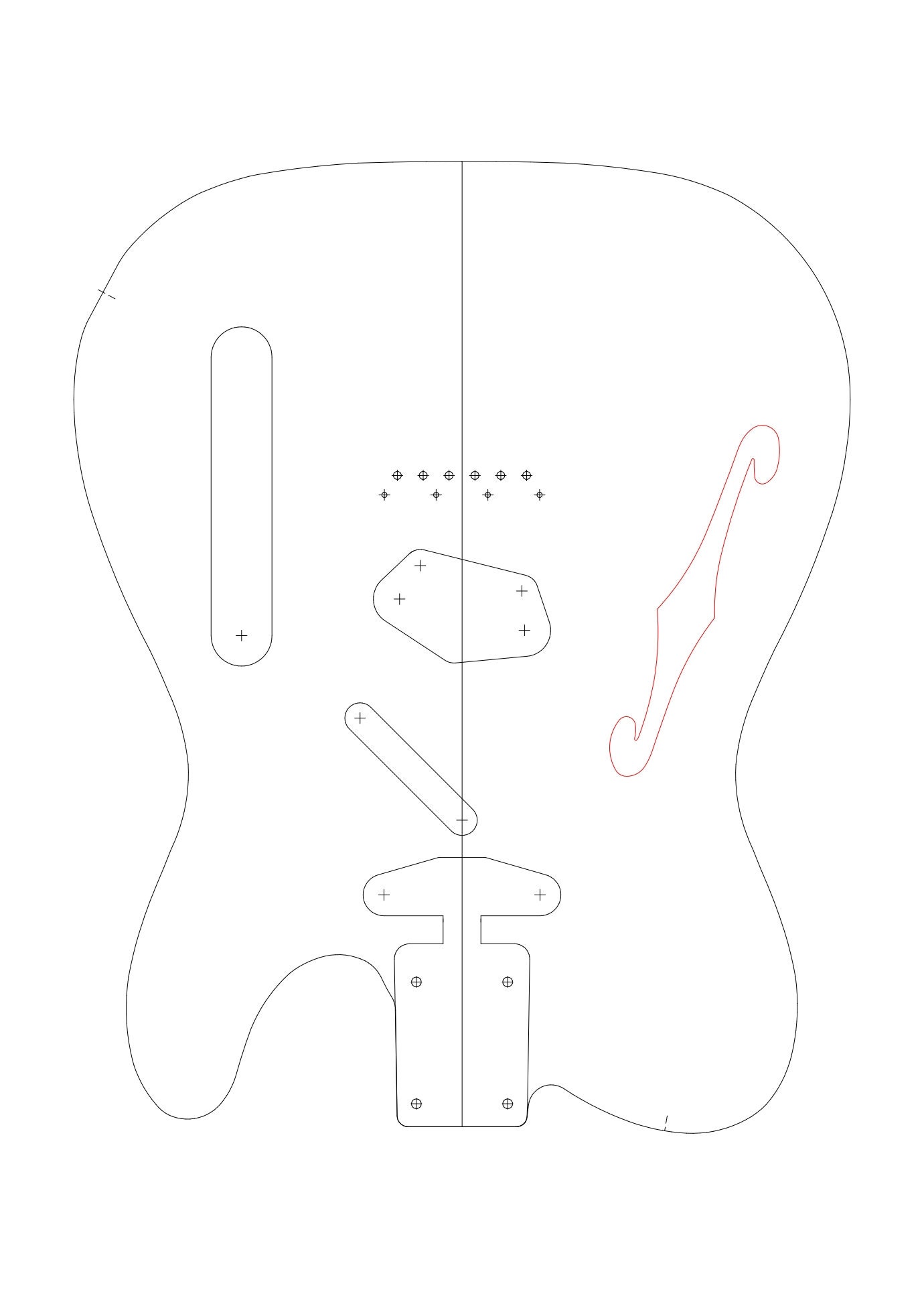Fender Telecaster Thinline Luthier Plans, PDF, Blueprint, Guitar Build ...