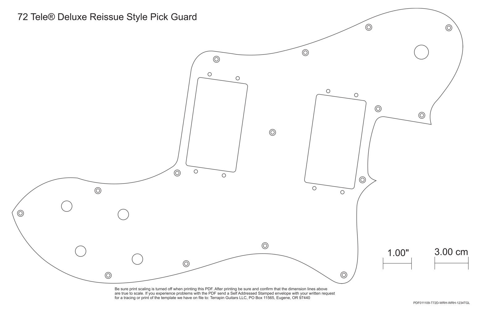1972 Fender Telecaster Custom Deluxe Luthier Plans, PDF, Blueprint ...