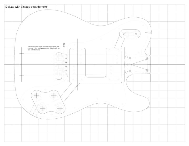1972 Fender Telecaster Custom Deluxe Luthier Plans, PDF, Blueprint ...
