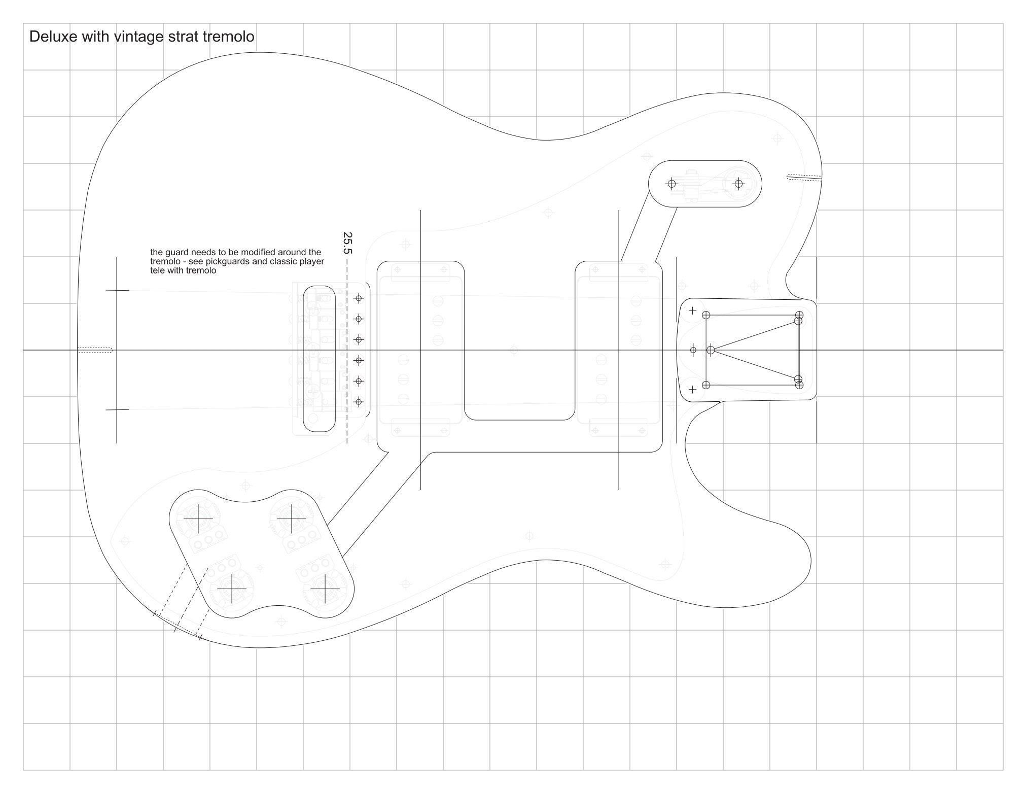 1972 Fender Telecaster Custom Deluxe Luthier Plans, PDF, Blueprint ...