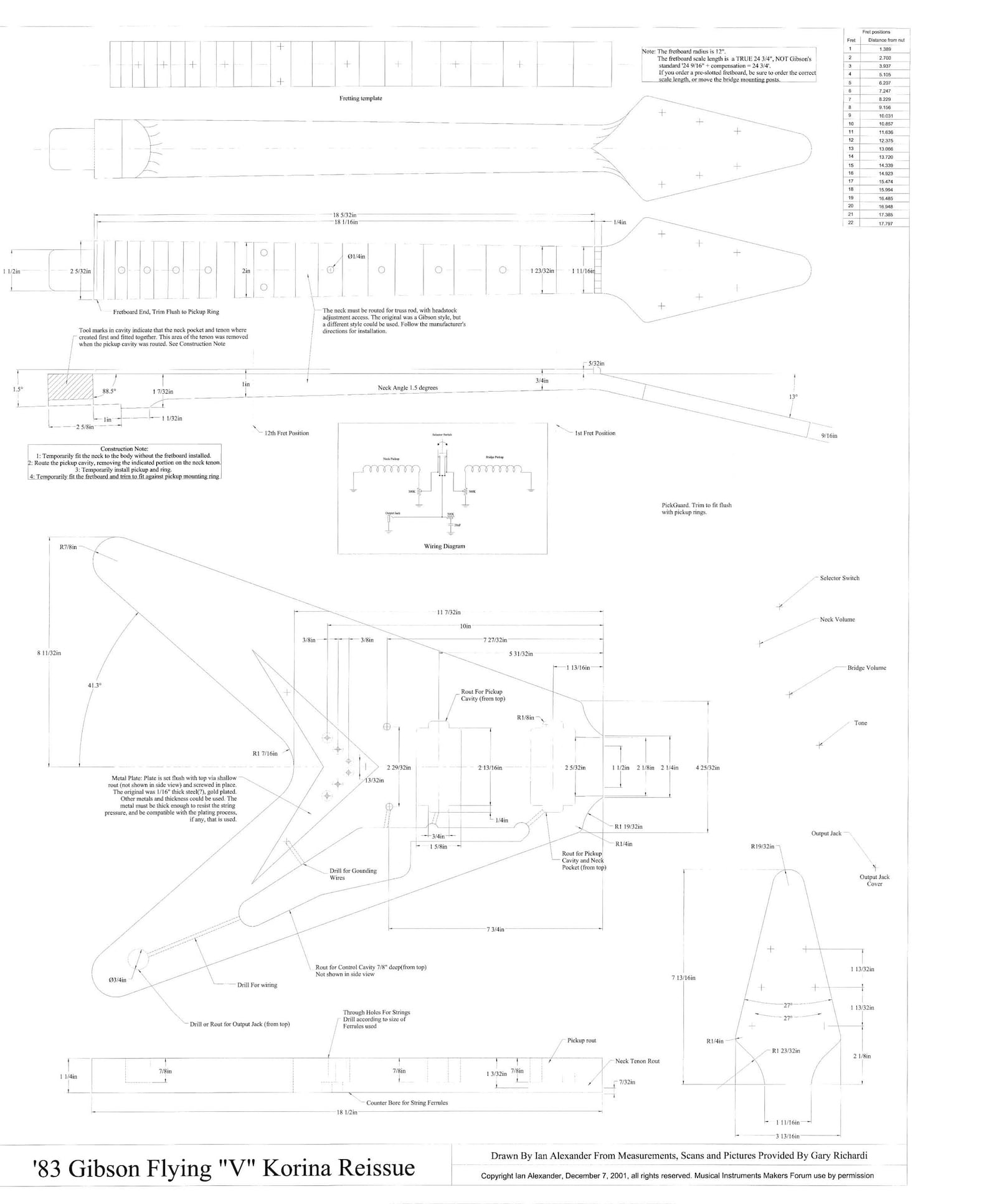 Gibson Flying V Luthier Plans, PDF, Blueprint, Guitar Build - Etsy