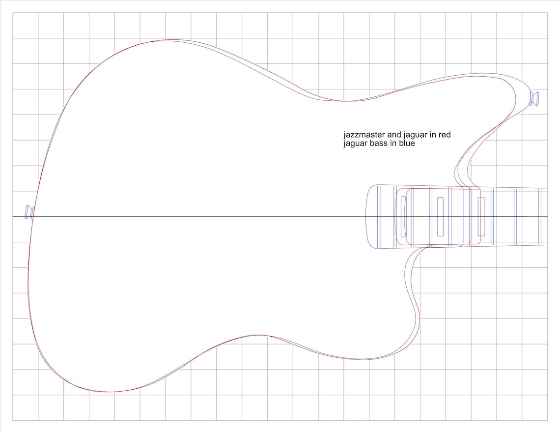 Fender Jazzmaster V2 Luthier Plans (body Only), PDF, Blueprint, Guitar ...
