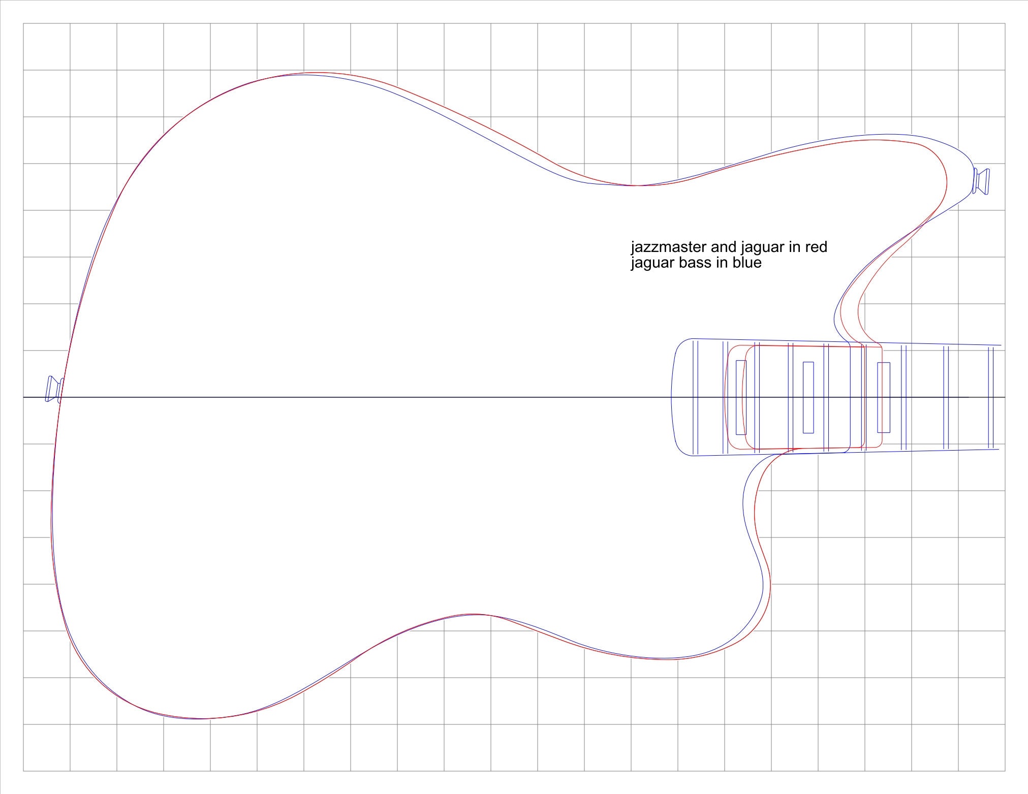 Fender Jazzmaster V2 Luthier Plans (body Only), PDF, Blueprint, Guitar ...