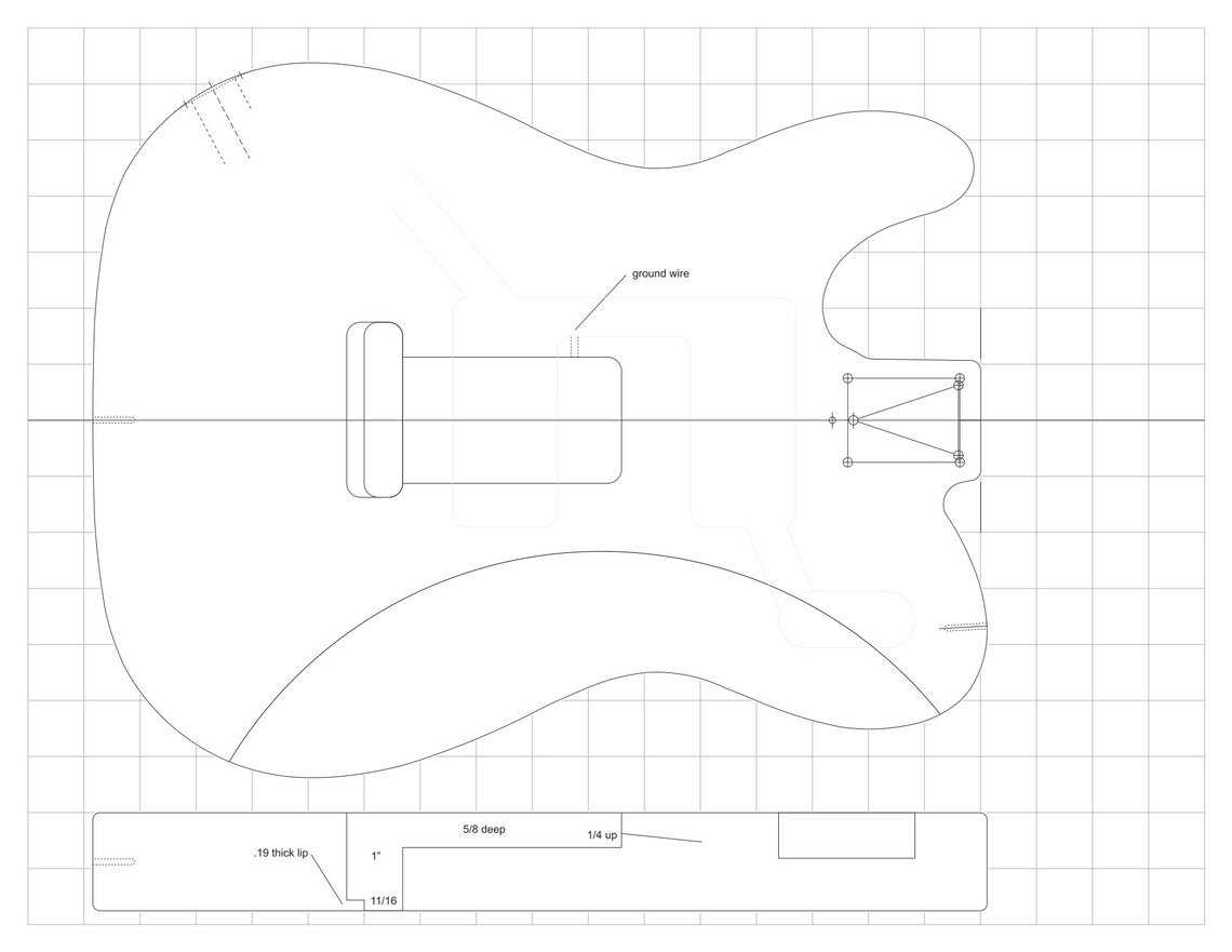 1972 Fender Telecaster Custom Deluxe Luthier Plans, PDF, Blueprint ...