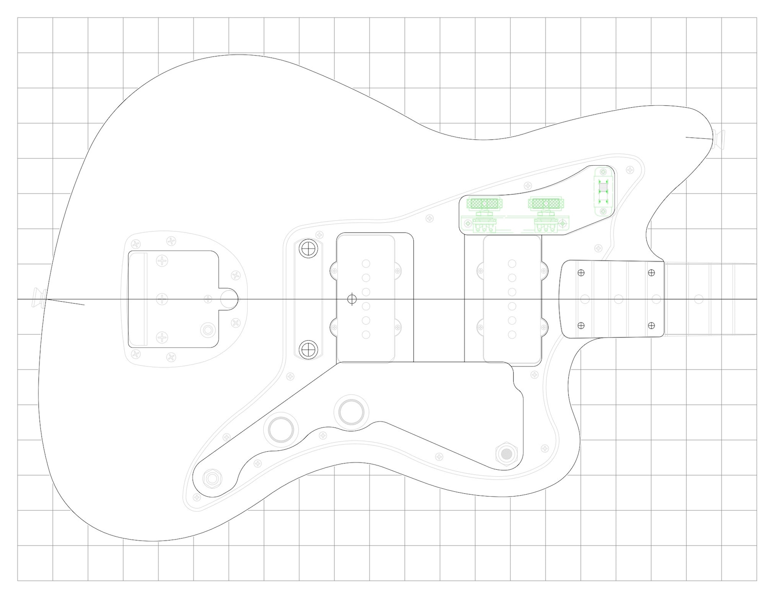 Fender Jazzmaster V2 Luthier Plans (body Only), PDF, Blueprint, Guitar ...