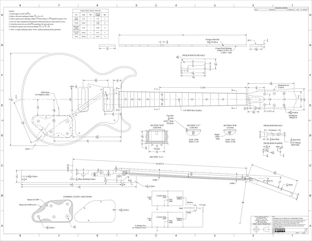 Gibson Les Paul Special Luthier Plans, PDF, Blueprint, Guitar Build - Etsy
