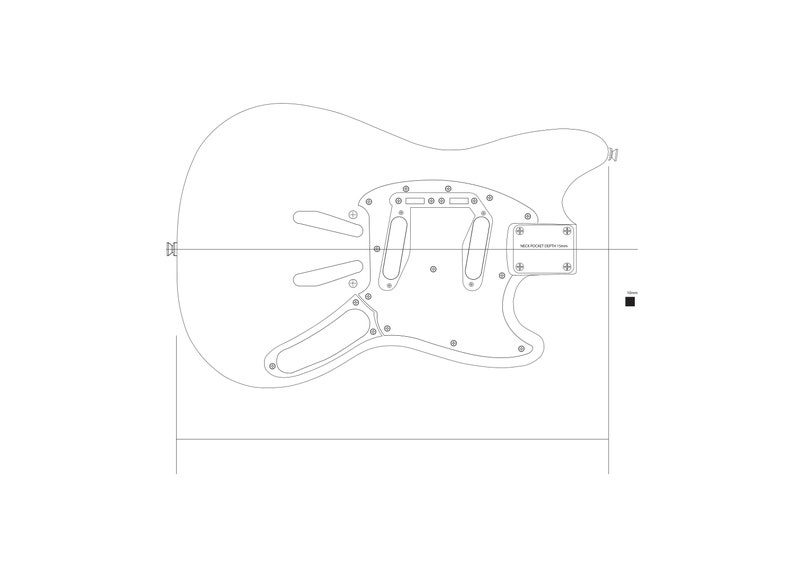 Fender Mustang Luthier Plans, (body Only) PDF, Blueprint, Guitar Build ...