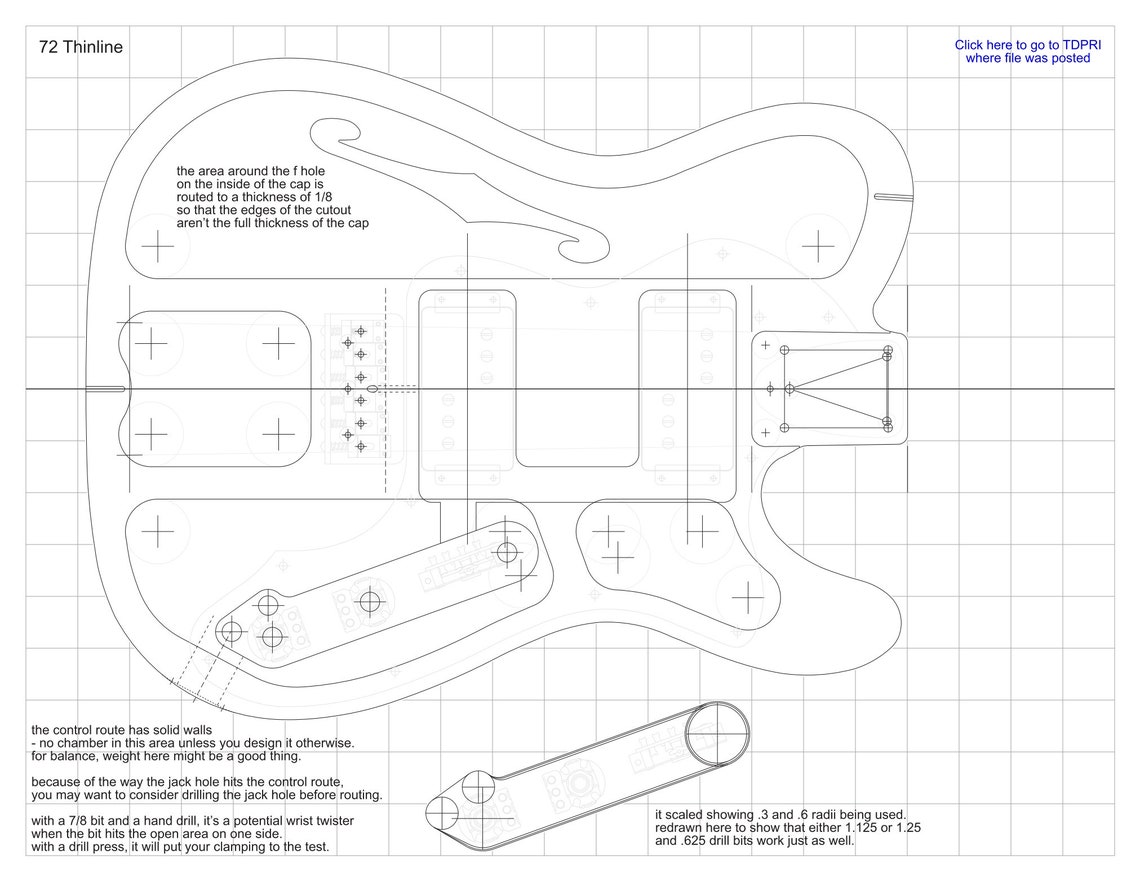 Fender Telecaster Thinline Luthier Plans, PDF, Blueprint, Guitar Build ...