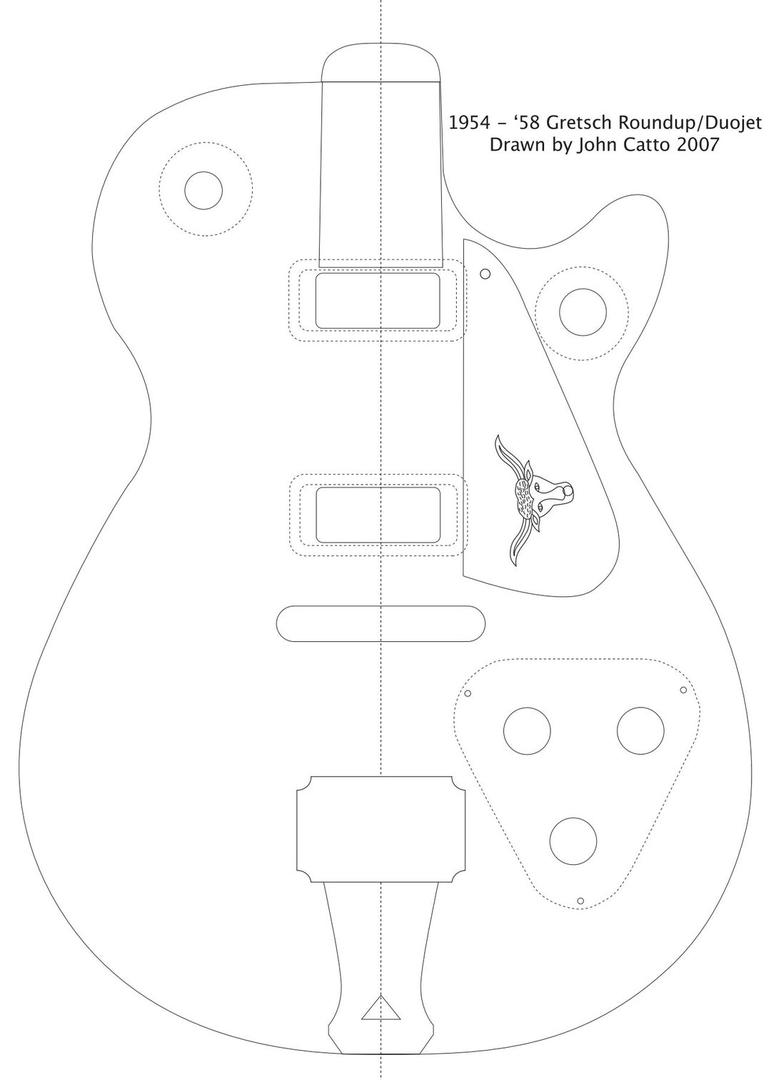 Gretsch Duo Jet (body Only) Luthier Plans, PDF, Blueprint, Guitar Build ...