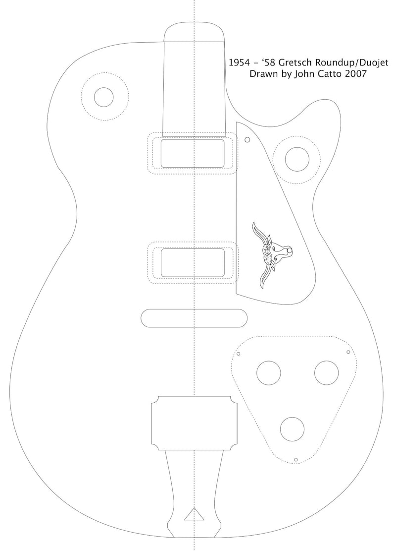Gretsch Duo Jet (body Only) Luthier Plans, PDF, Blueprint, Guitar Build ...