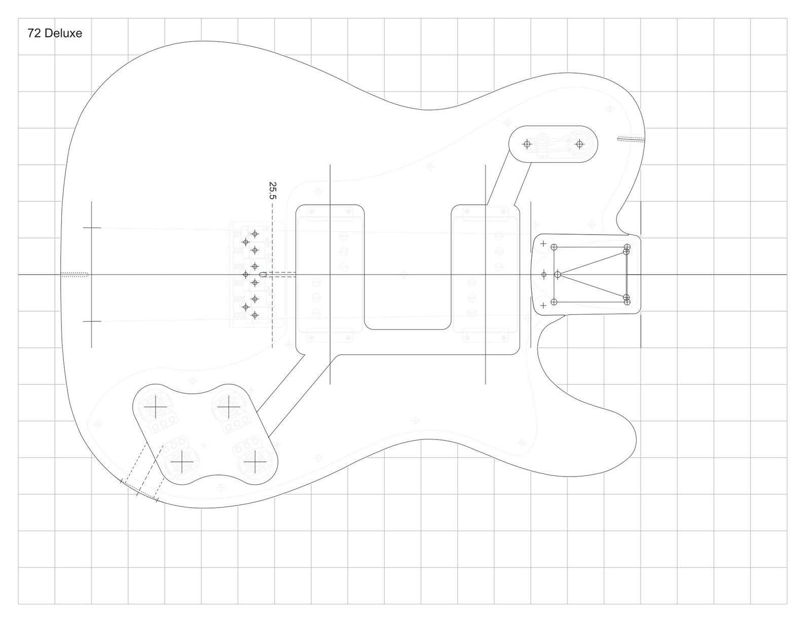 1972 Fender Telecaster Custom Deluxe Luthier Plans, PDF, Blueprint ...
