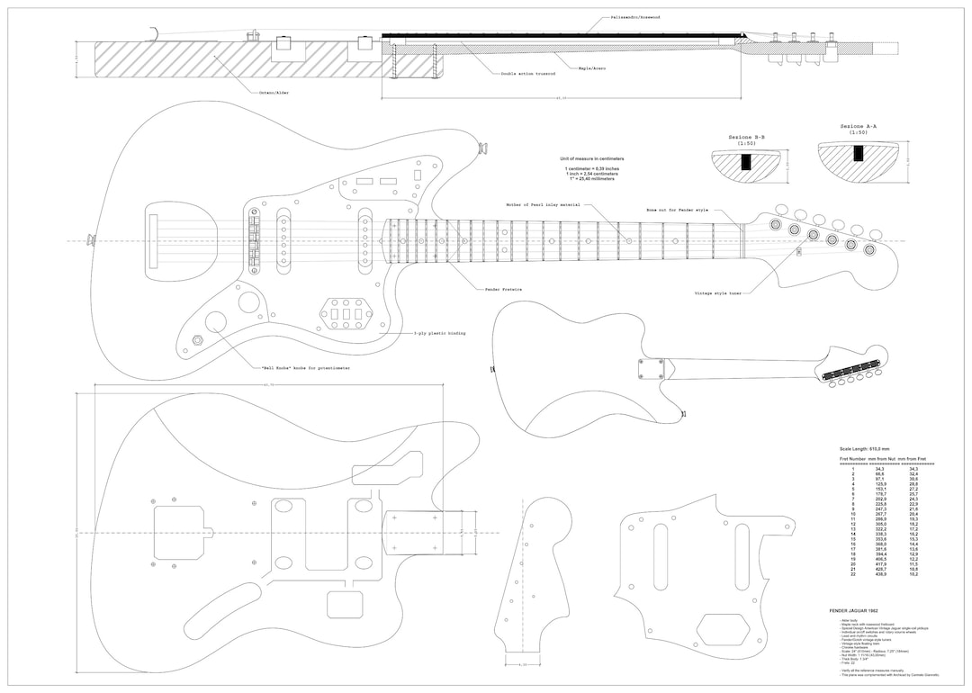 Fender Jaguar Luthier Plans, PDF, Blueprint, Guitar Build - Etsy
