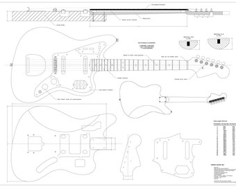 Fender Jaguar Electric Guitar 01.PDF Plans Blueprint - Etsy