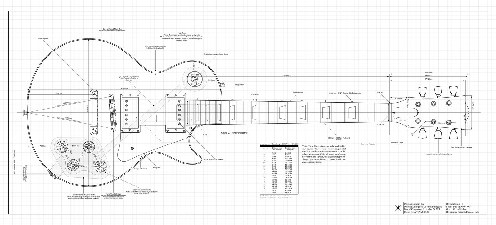 Gibson 1950's Les Paul Luthier Plans, PDF, Blueprint, Guitar Build - Etsy