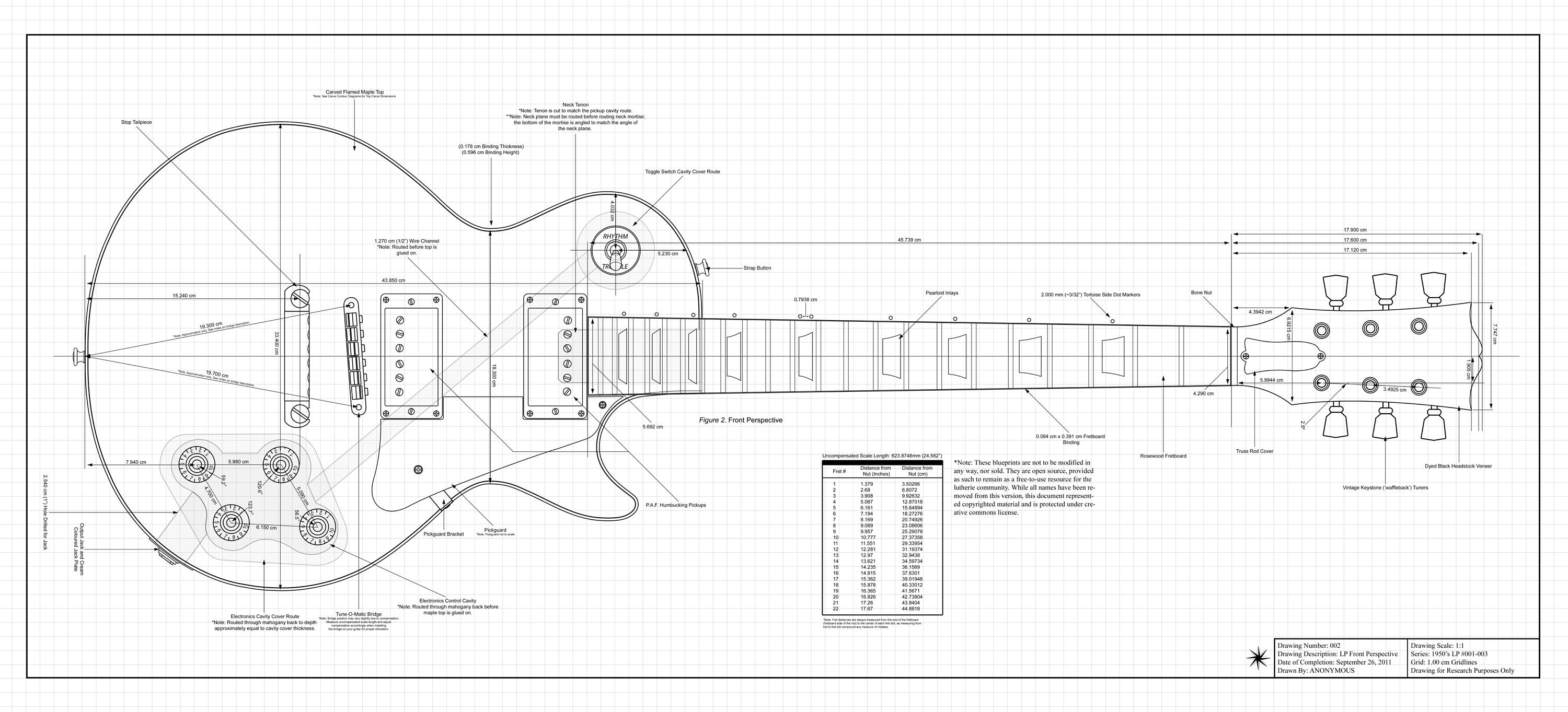 Gibson 1950's Les Paul Luthier Plans, PDF, Blueprint, Guitar Build - Etsy