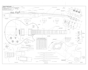 Gibson 1950's Les Paul Luthier Plans, PDF, Blueprint, Guitar Build - Etsy