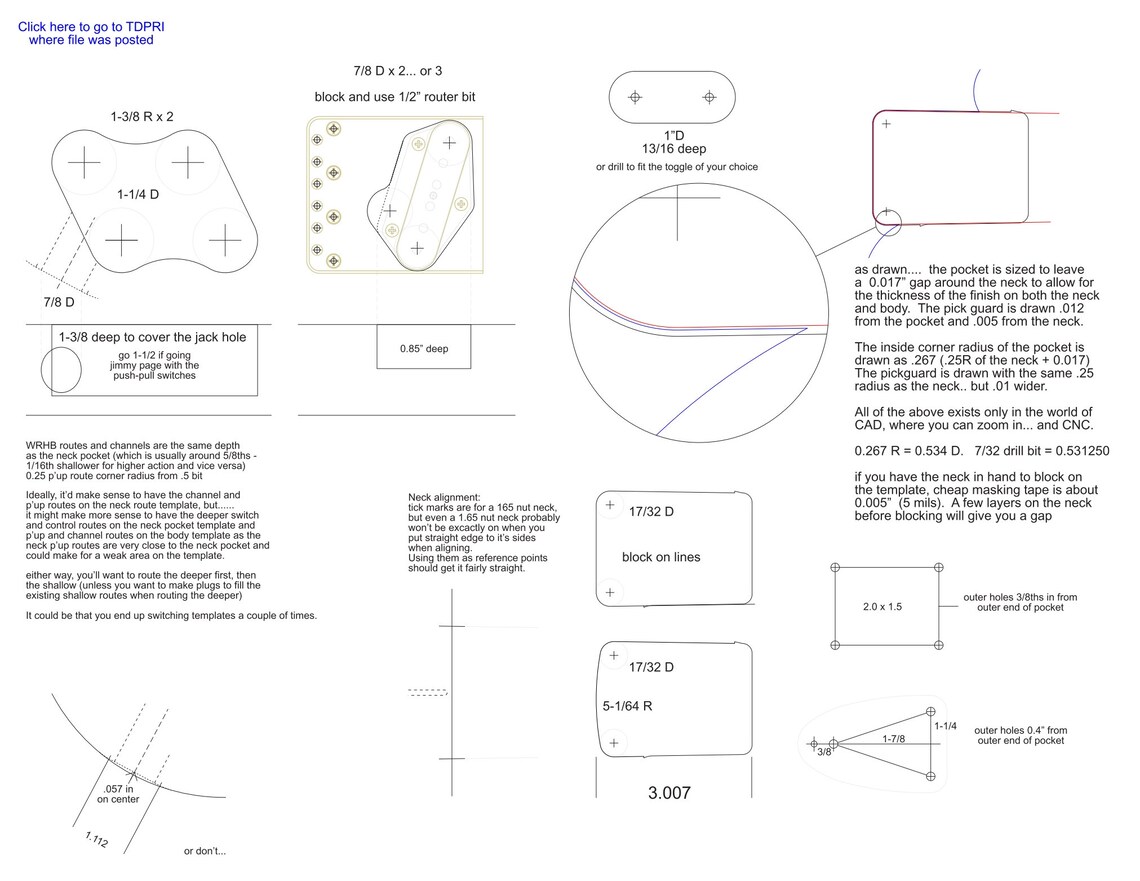 1972 Fender Telecaster Custom Deluxe Luthier Plans, PDF, Blueprint ...