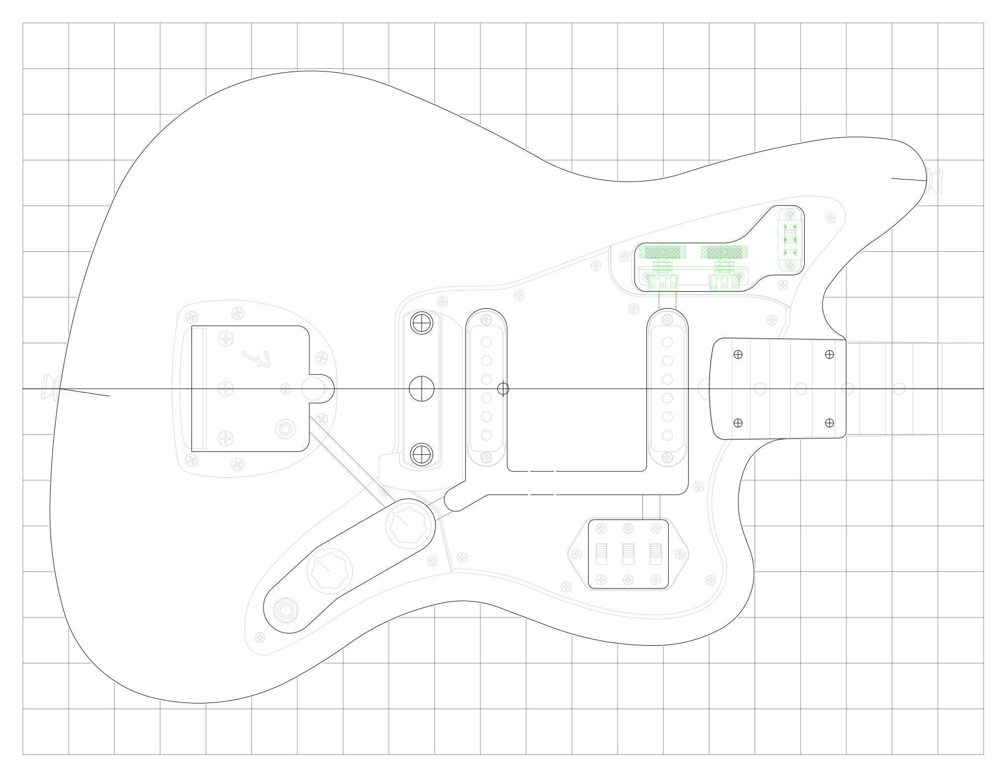 Fender Jazzmaster V2 Luthier Plans (body Only), PDF, Blueprint, Guitar ...
