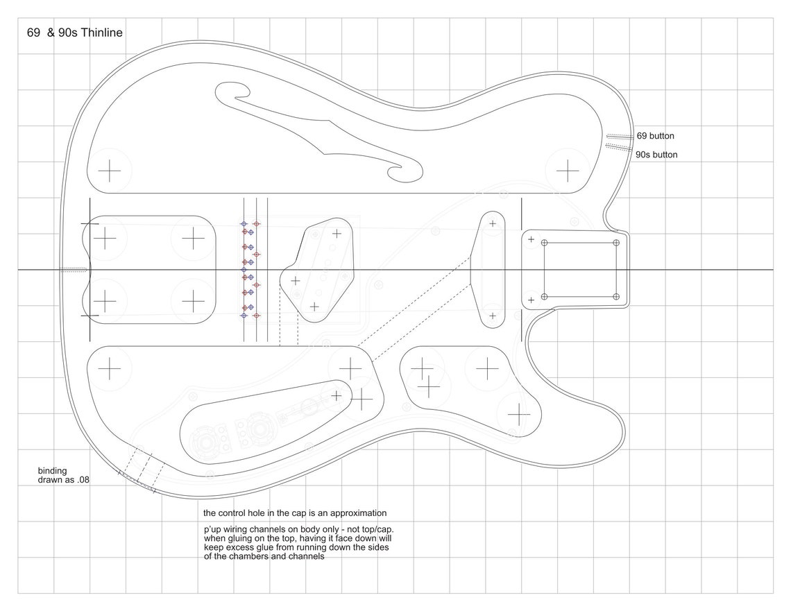 Fender Telecaster Thinline Luthier Plans, PDF, Blueprint, Guitar Build - Etsy Canada