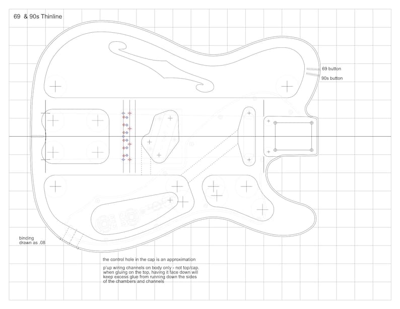 Fender Telecaster Thinline Luthier Plans, PDF, Blueprint, Guitar Build ...