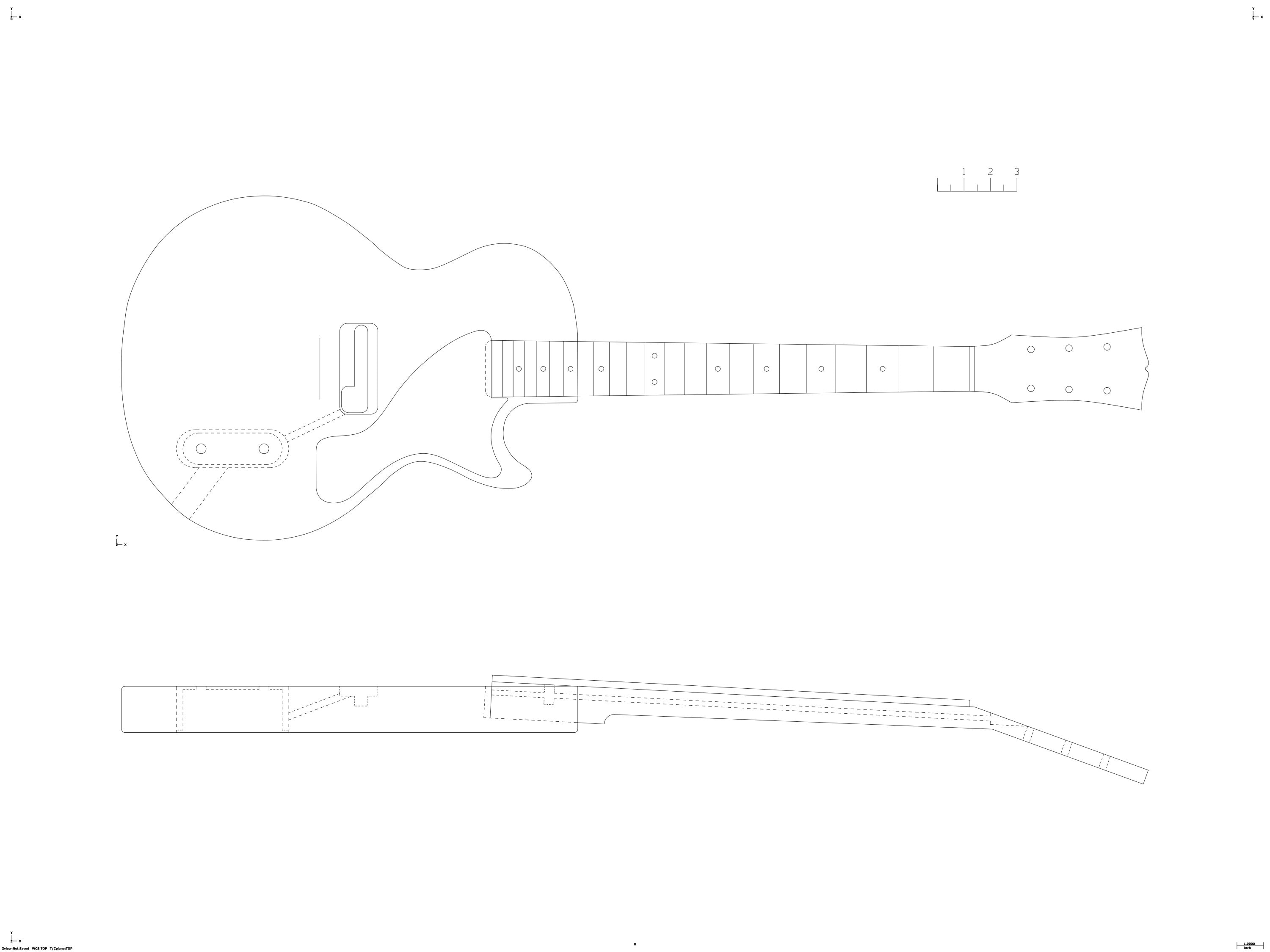 Gibson Les Paul Junior Single Cutaway Luthier Plans, PDF, Blueprint ...