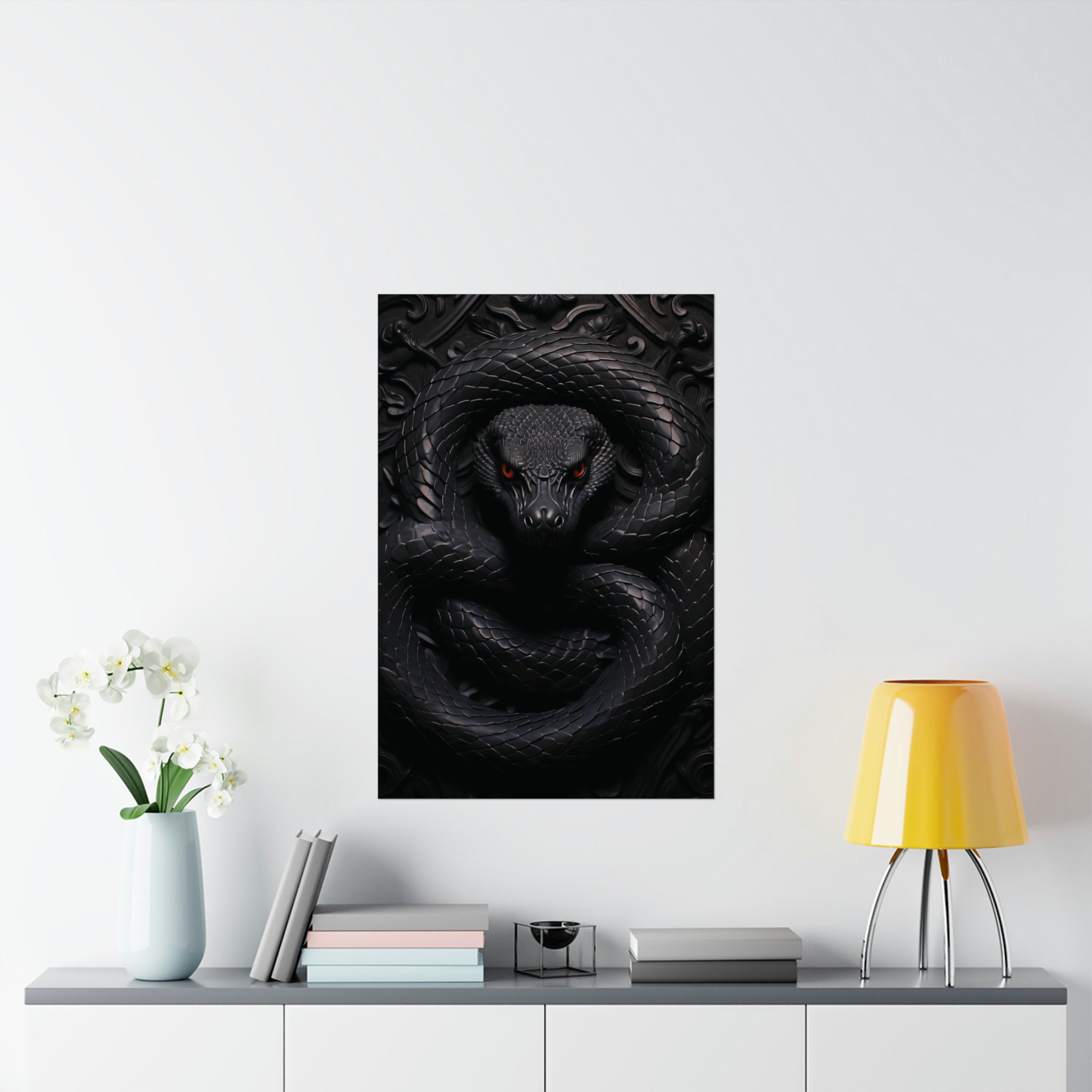 Black Snake Ephemera, Snake Background, Ball Python Complex Poster ...