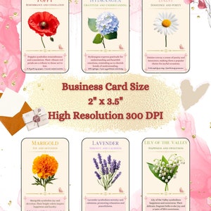 50 Printable Flower Meaning Cards, Flower Language Cards, Love Cards ...