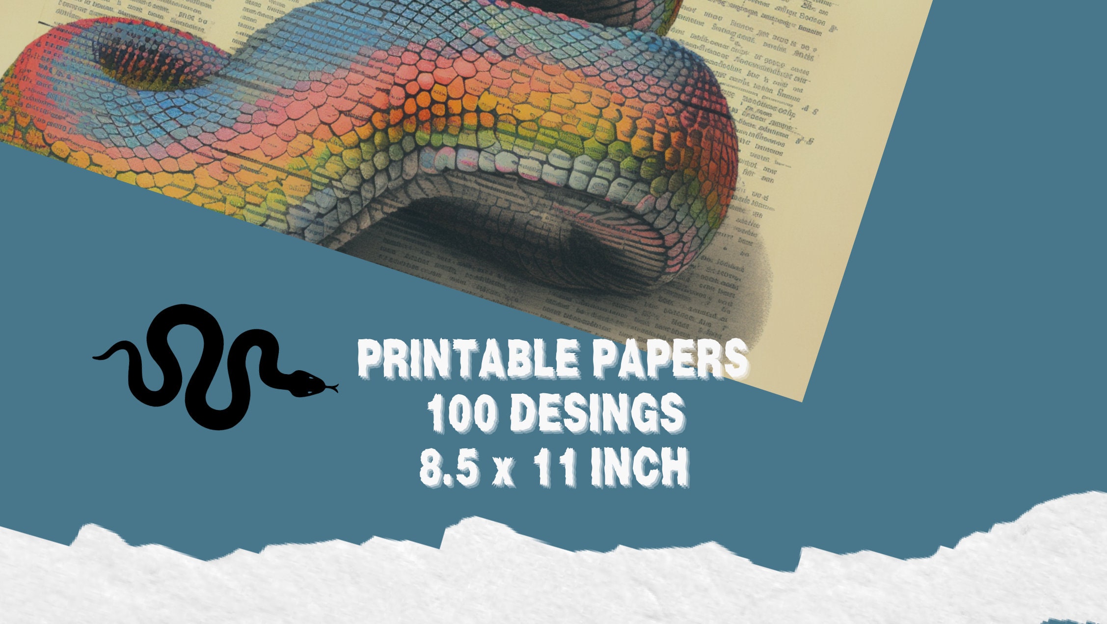 Snakes Vintage Junk Journal Kit Pack of 100 Vintage Images, Degital ...