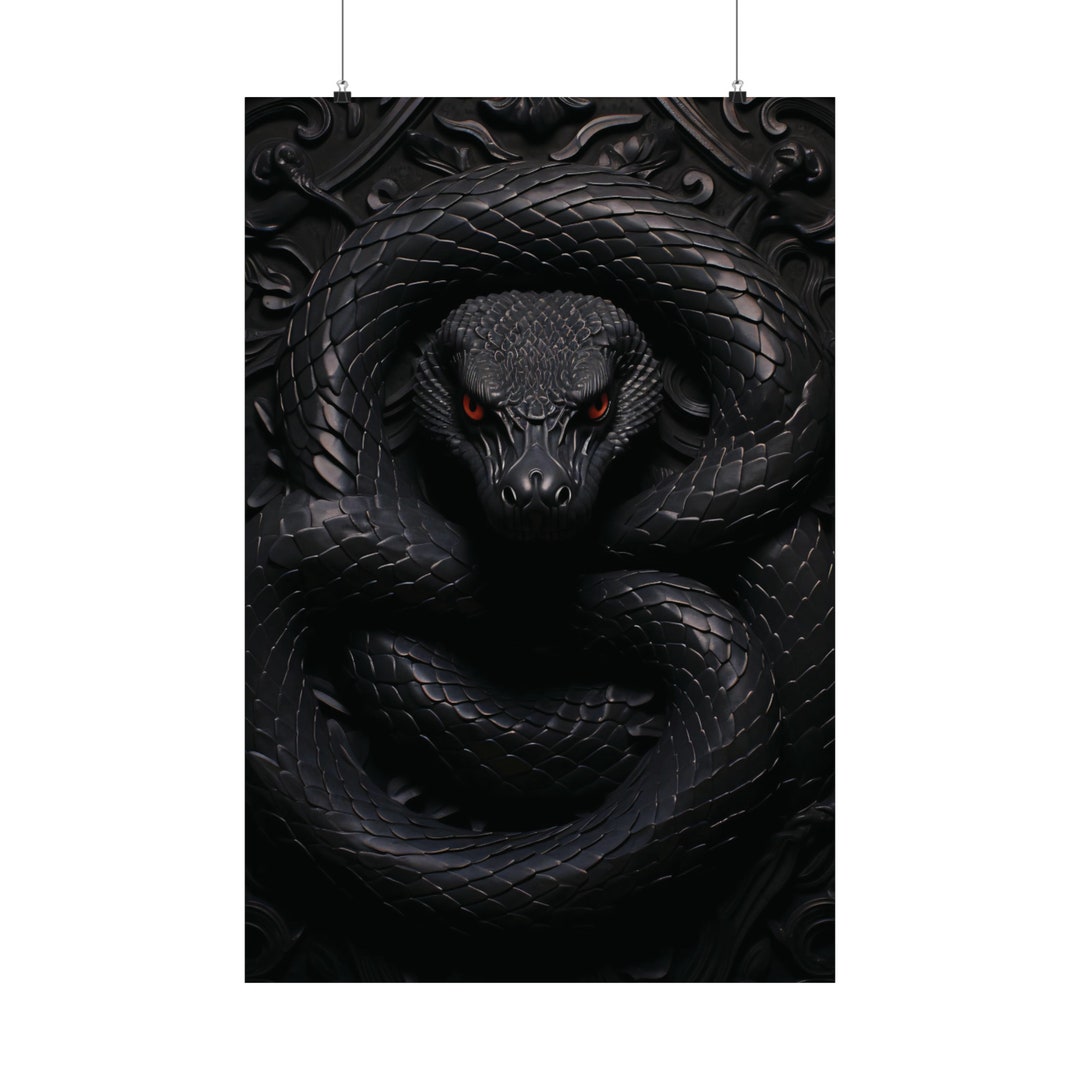 Black Snake Ephemera, Snake Background, Ball Python Complex Poster ...