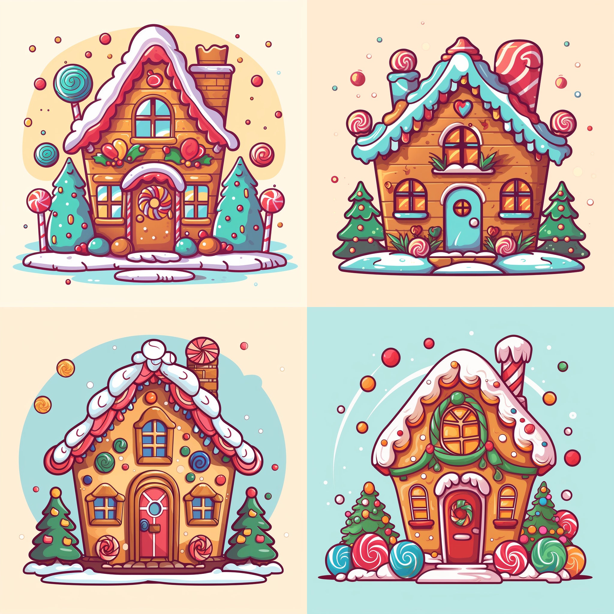 Mega 20+ Gingerbread House SVG Bundle Design Pack, T Shirt Designs SVG ...