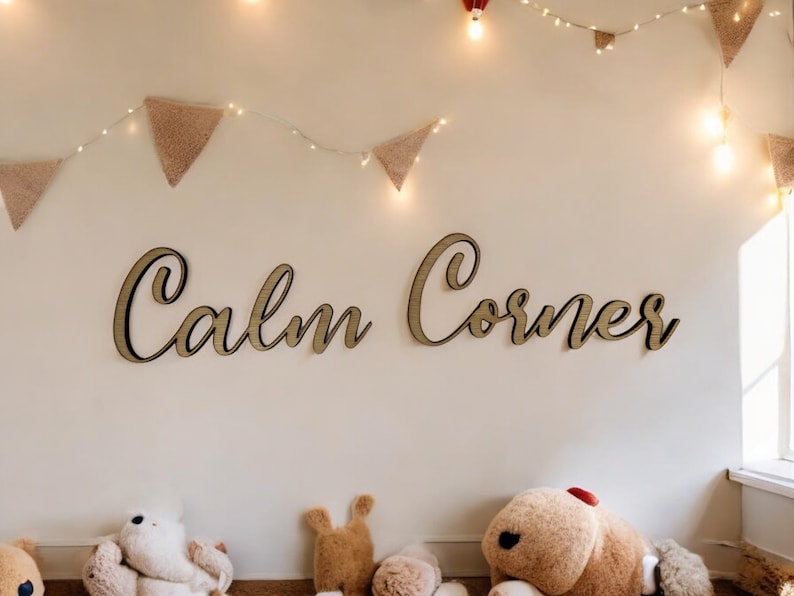 Calm Corner Wall Wooden Sign Calming Area Calming Breathing Corner Baby ...